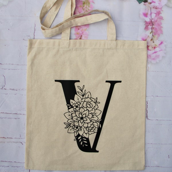Initial Tote Bag - Etsy
