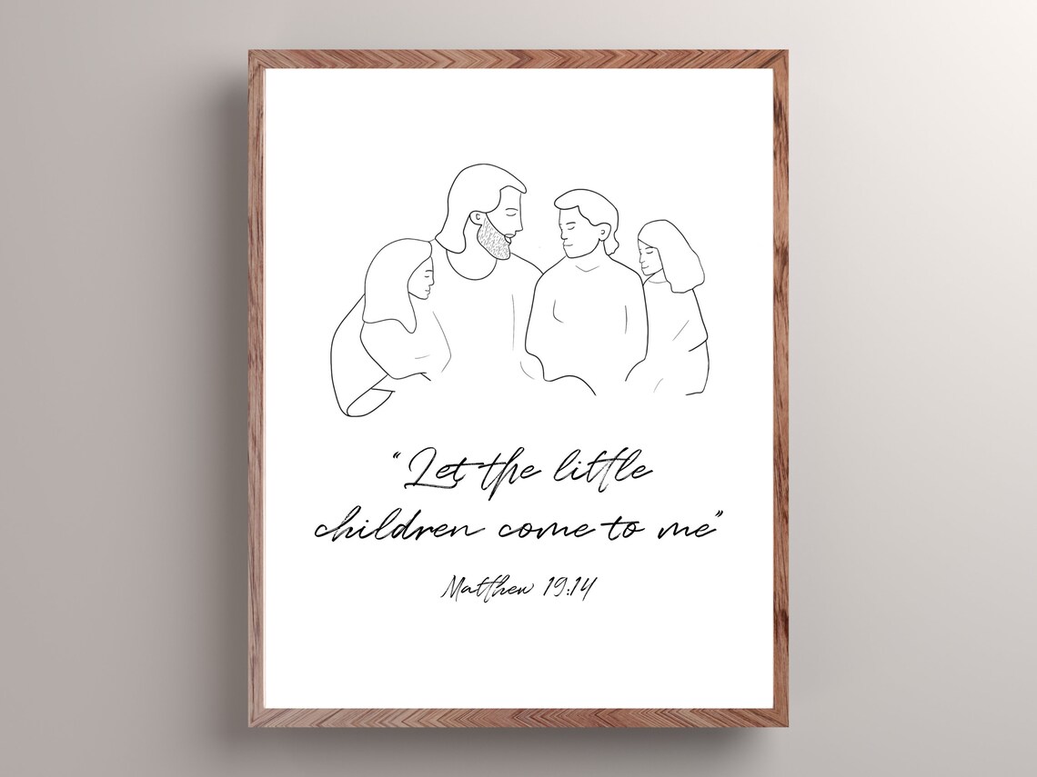 Let the Little Children Come to Me Bible Verse Print - Etsy