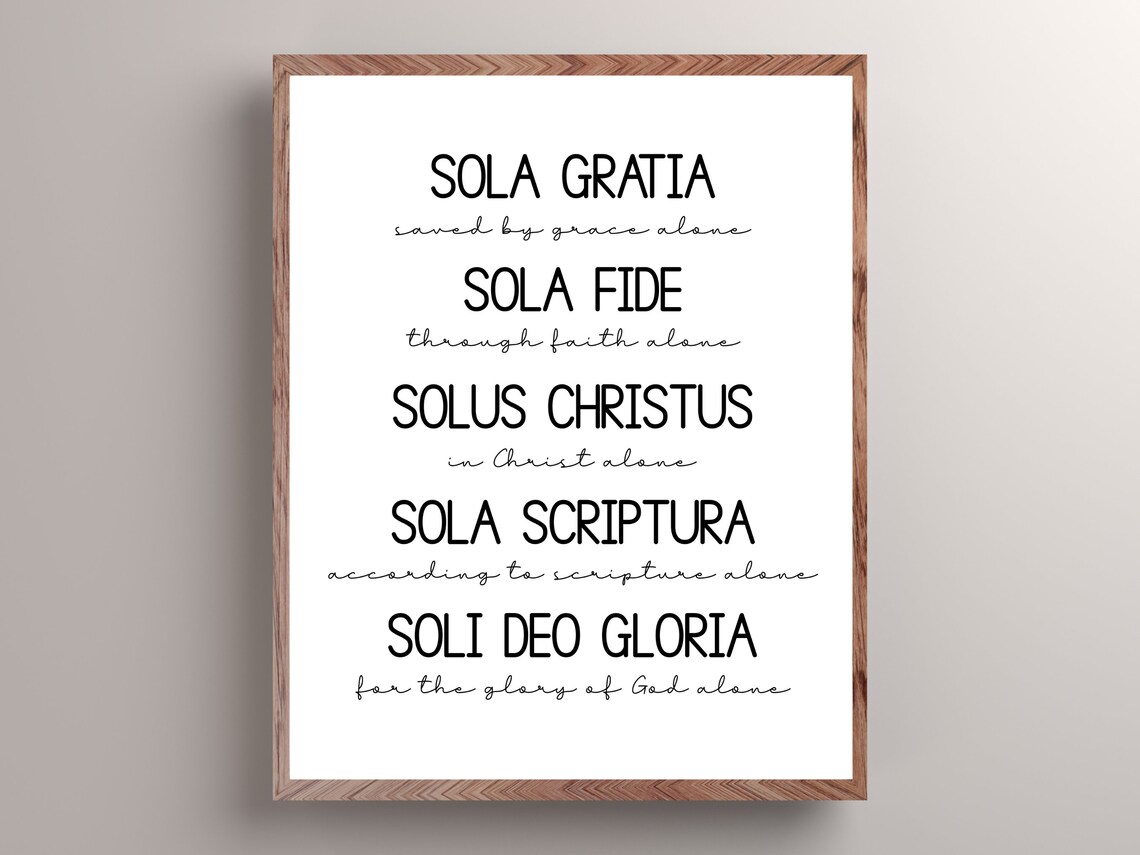 The Five Solas Digital Print Christian Wall Art 5 Solas Wall - Etsy