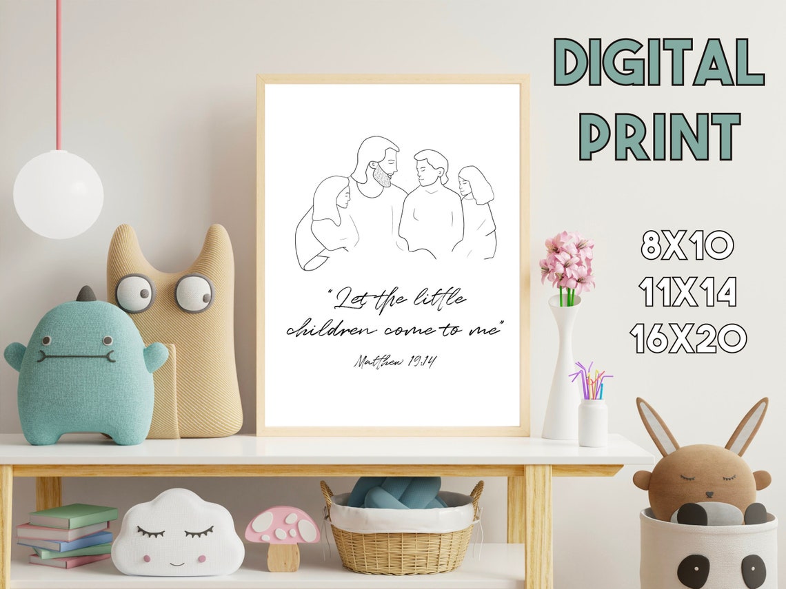 Let the Little Children Come to Me Bible Verse Print - Etsy
