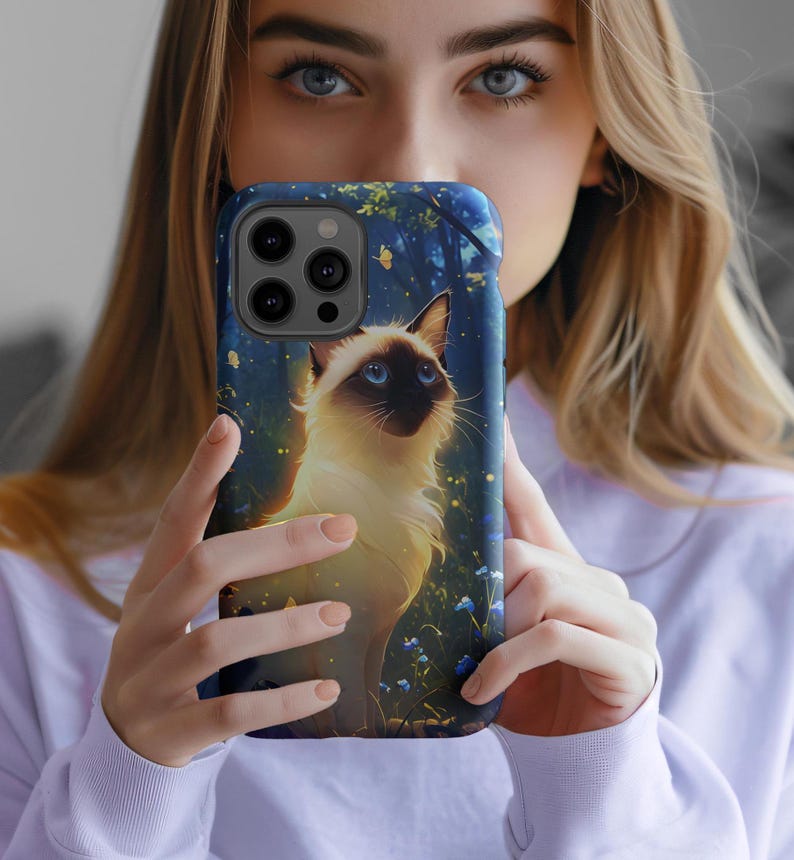Siamese Cat Phone Case iPhone 16, 15, 14, 13, 12, 11 Samsung Galaxy S24 ...