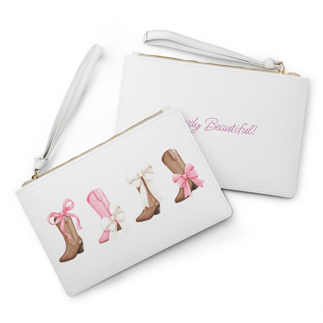 Cowgirl Bow Boots Clutch Bag, Howdy Beautiful Cute Coquette Clutch ...