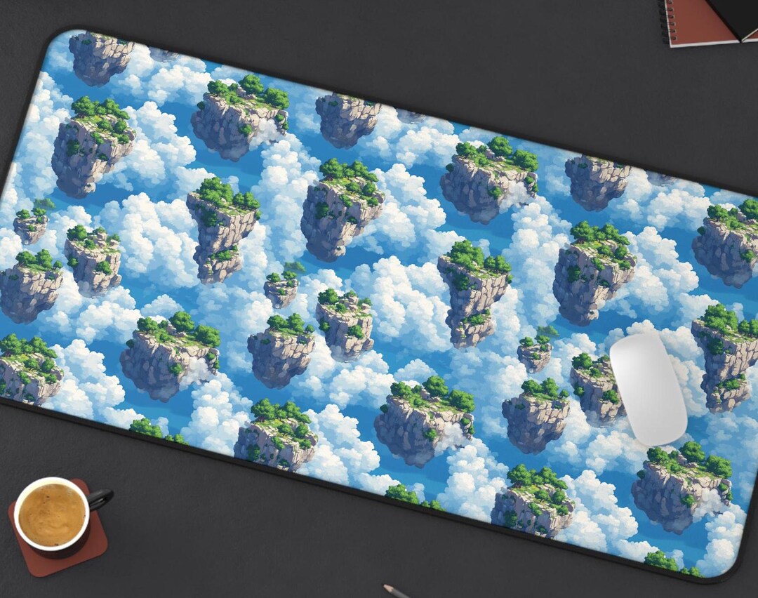 Floating Islands Desk Mat - Gamers Mat - Computer Mat - Crafters Work ...