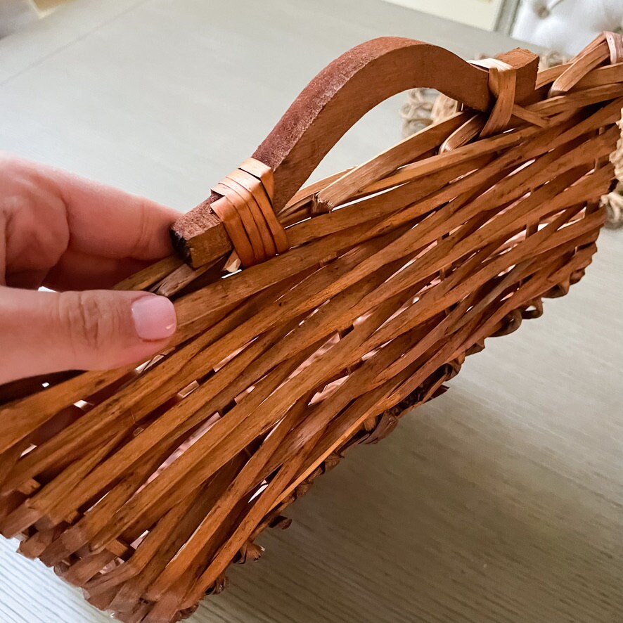 Rectangular Large Wicker Tray With Handles - Etsy