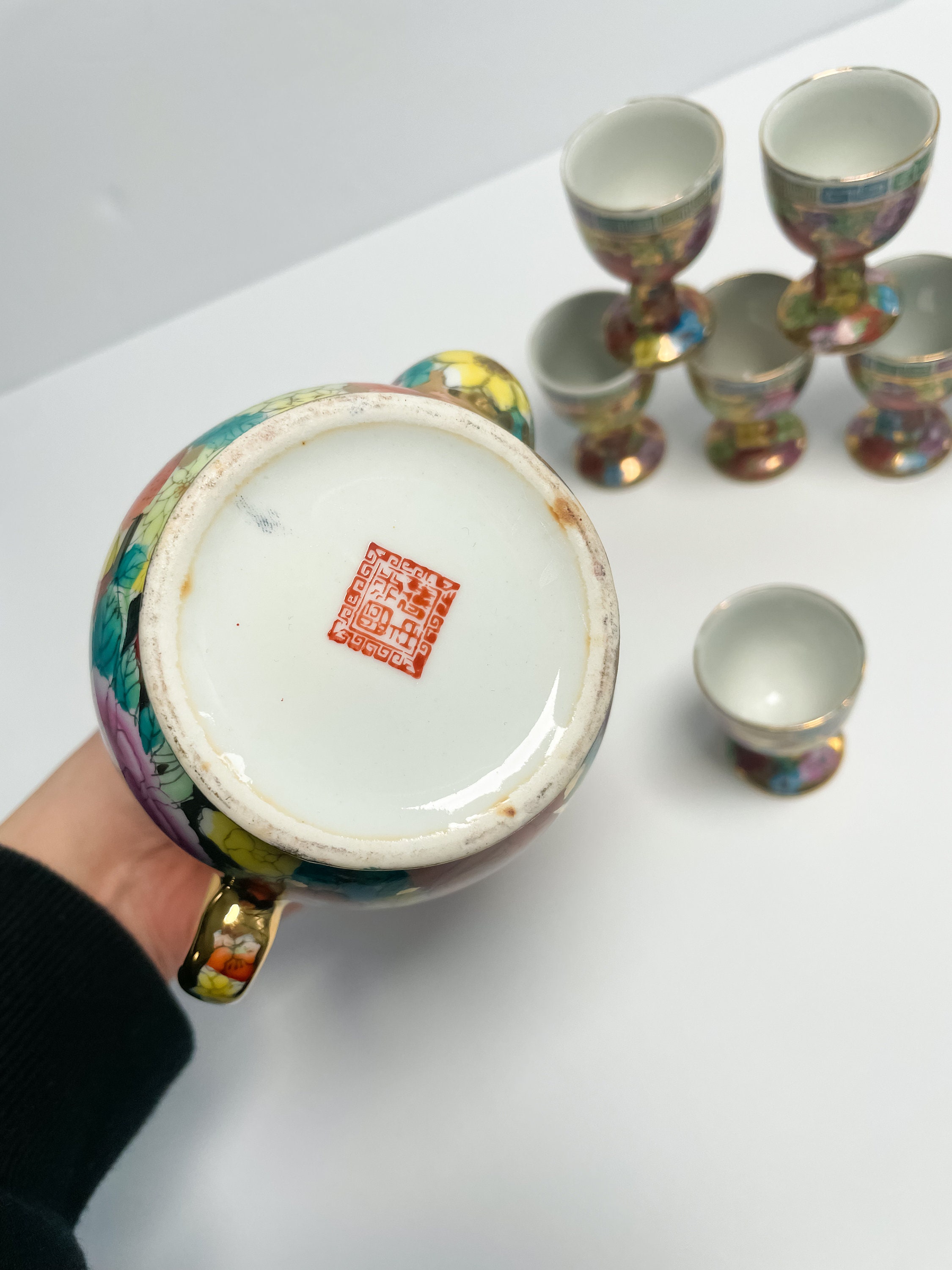 Vintage Chinese Mille Fleure Tea Set 8 Tea Cups - Etsy