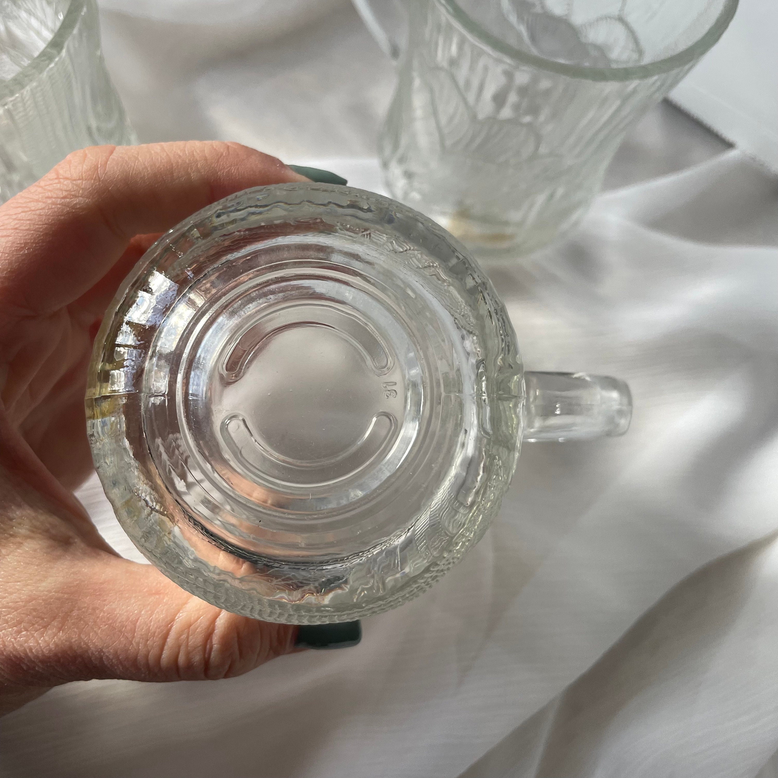 Vintage Arcoroc Glass Lotus Flower Set of 4 Mugs - Etsy