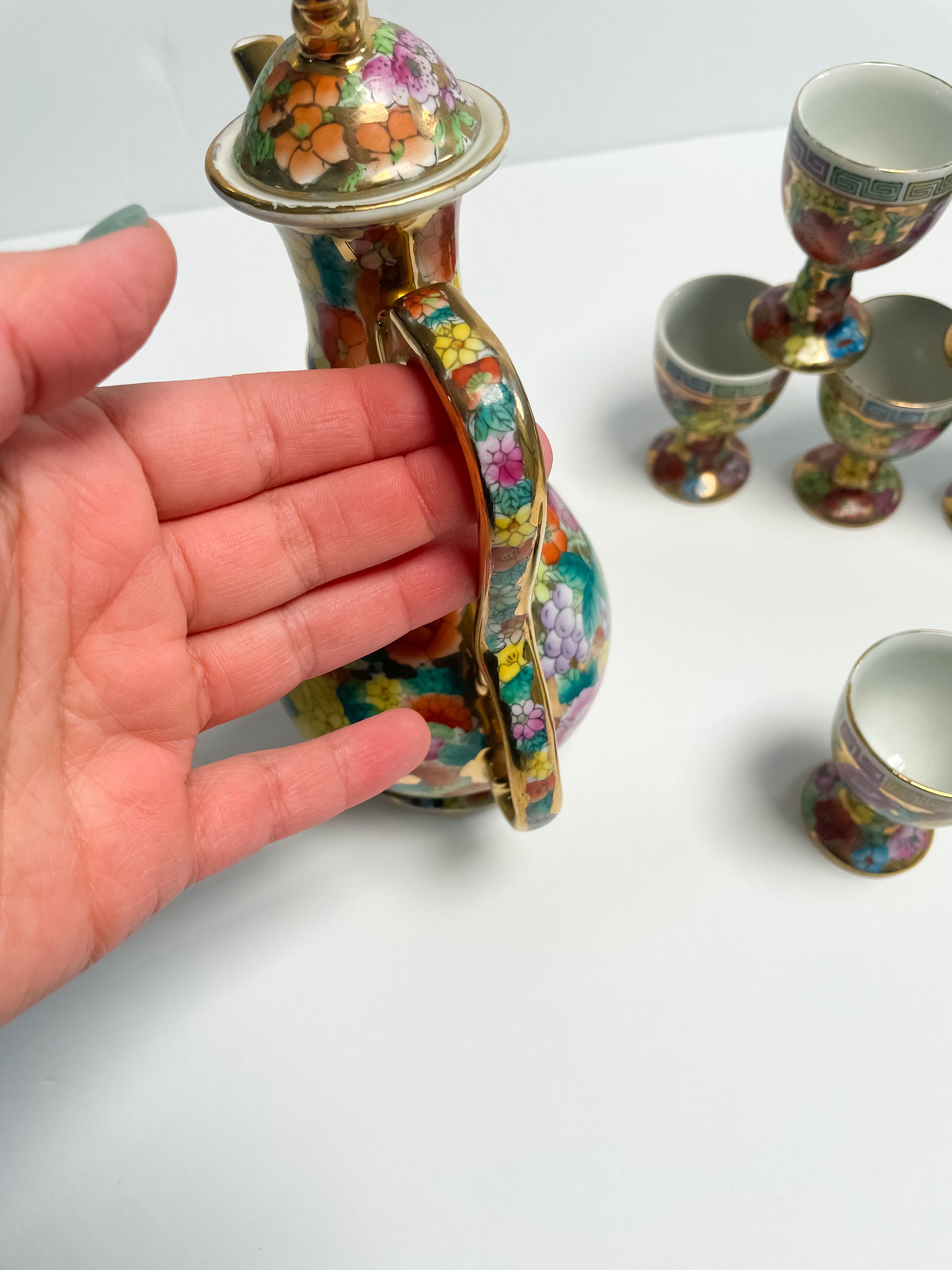 Vintage Chinese Mille Fleure Tea Set 8 Tea Cups - Etsy