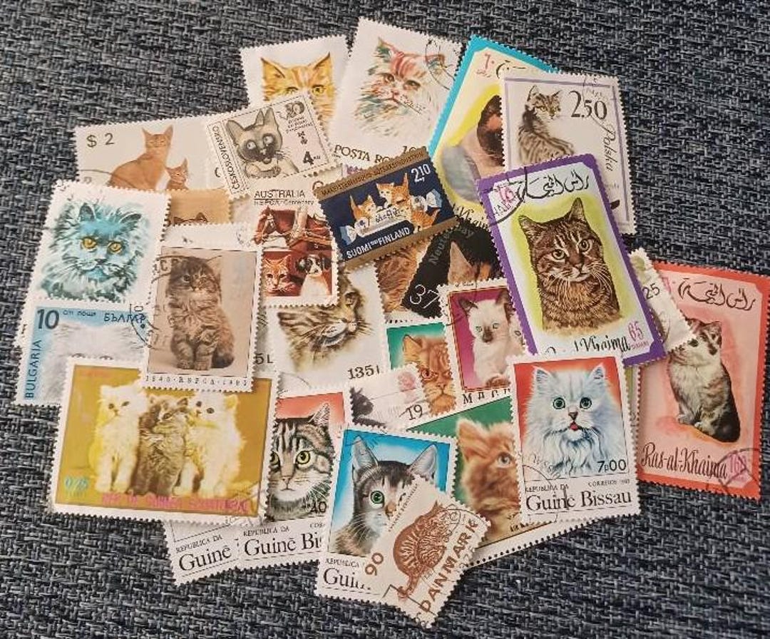 30+ Unique CAT Topical, Collectable Stamps - Etsy