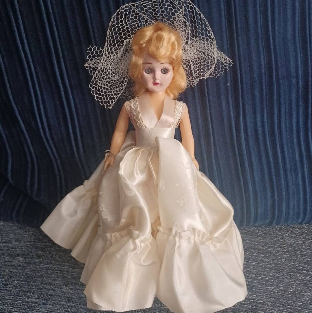 Vintage Hard Plastic Bride Doll Blonde - Etsy