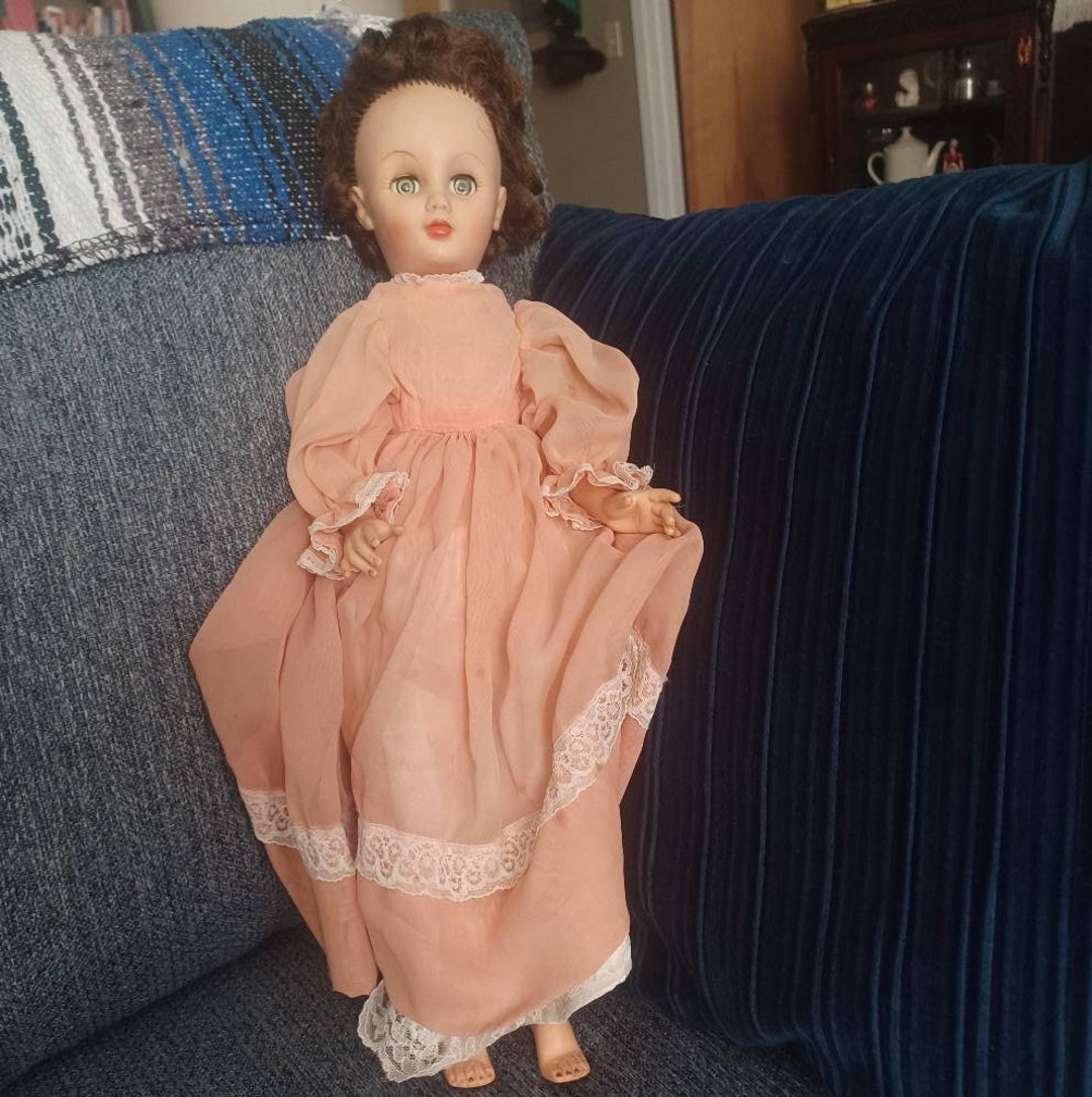 Vintage 1960s AE Allied Eastern Doll 19 Inches High Heels Doll Curly ...