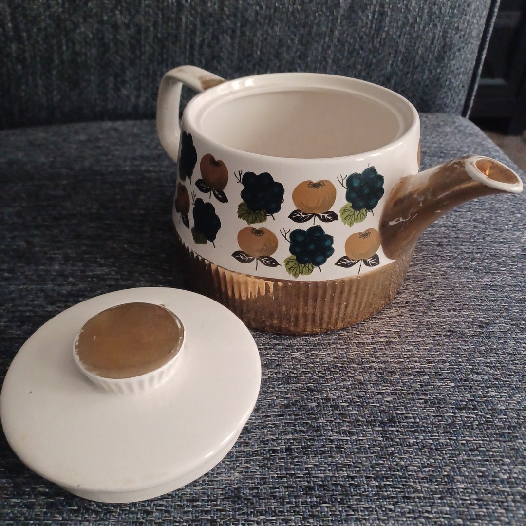 Vintage Gibson Staffordshire Teapot With Fruit Design - Etsy