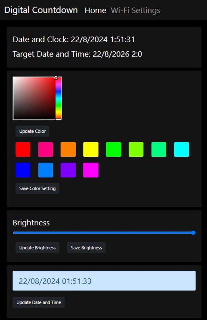 9-digit LED Countdown Timer: Wifi Digital Wall Clock - Etsy