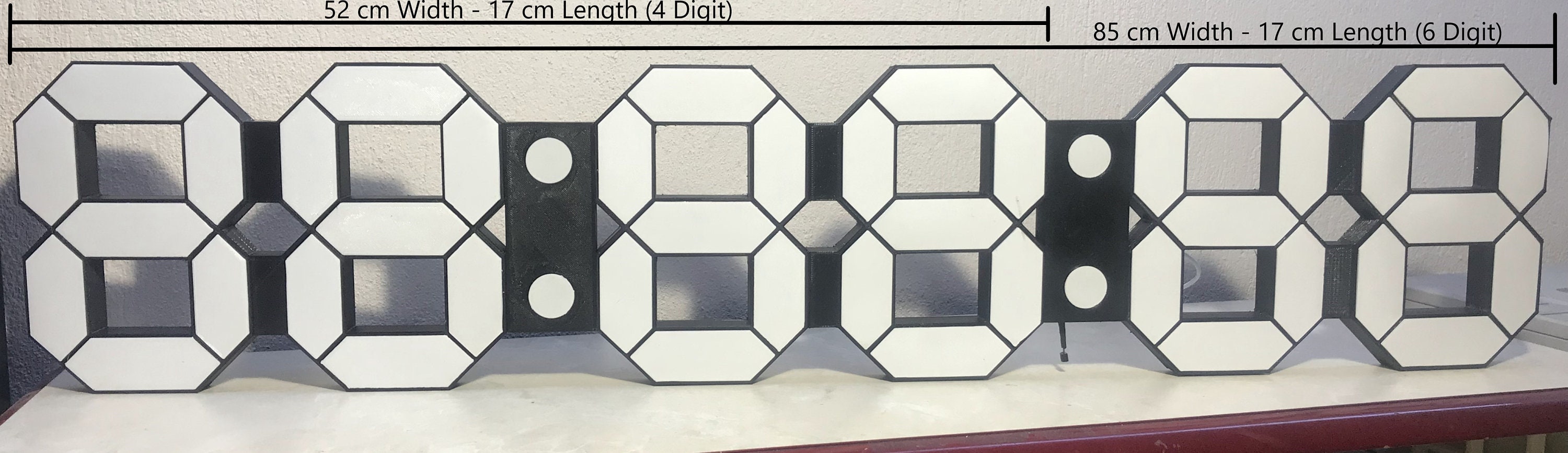 Wifi-enabled Large Digital Wall Clock | Countdown Timer | Thermometer ...