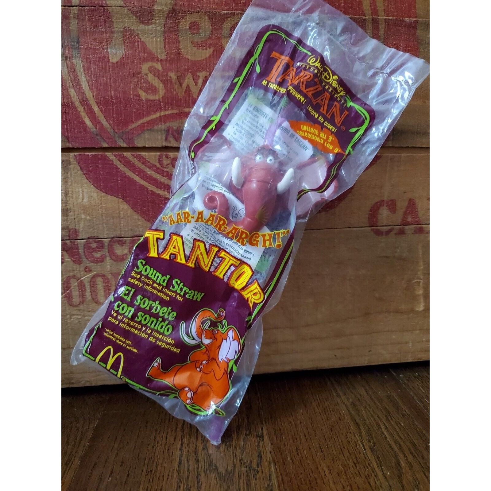 Vtg NEW 1999 Mcdonald's Disney Tarzan Tantor Elephant Sound Straw Happy ...