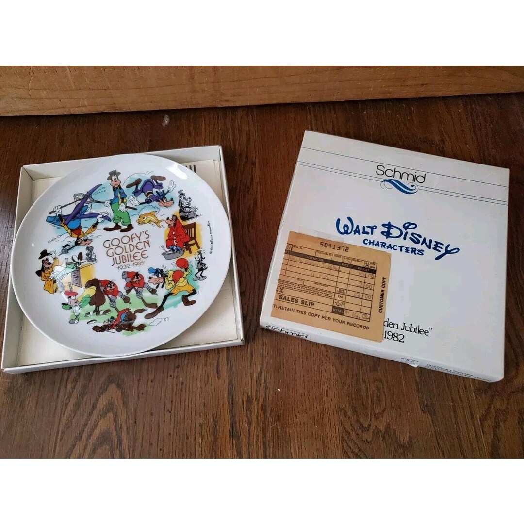 SCHMID Walt Disney Characters "goofy's Golden Jubilee" 1932-1982 PLATE ...