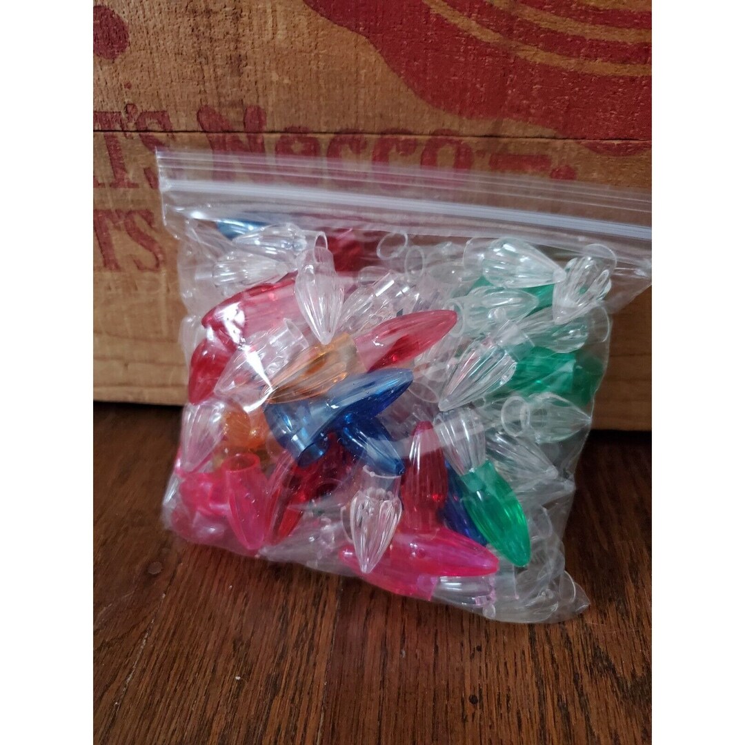 Vtg Lot of 130+ Christmas Tree Mini Light Bulb Covers Ribbed for ...