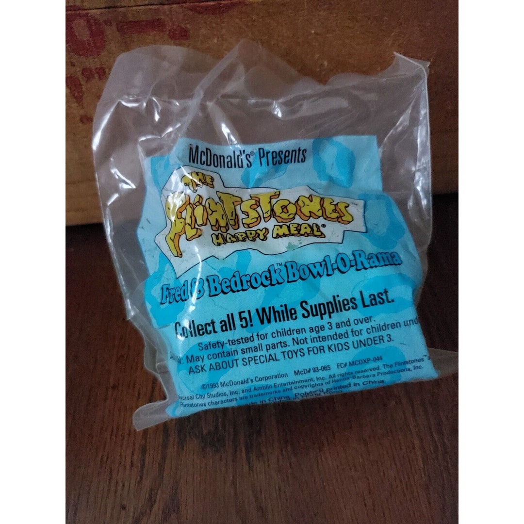 Vtg New Mcdonald’s Flintstones Happy Meal Toy Fred & BEDROCK BOWL-O ...