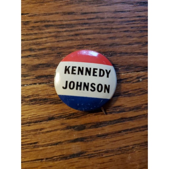 1960 KENNEDY And JOHNSON small 3/4” Litho JFK Pinback… - Gem