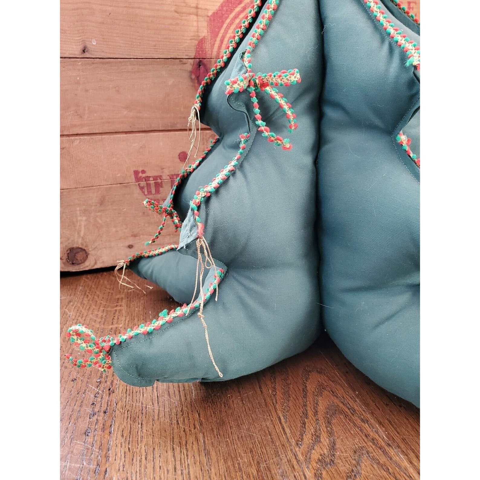 Vintage 3D Stuffed Fabric Christmas Tree Handmade Decor 16" Tall - Etsy