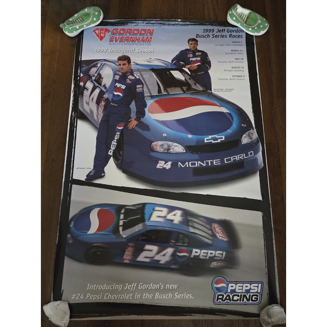 VINTAGE 1999 Jeff Gordon Pepsi Busch Series Poster 38x25 - Etsy