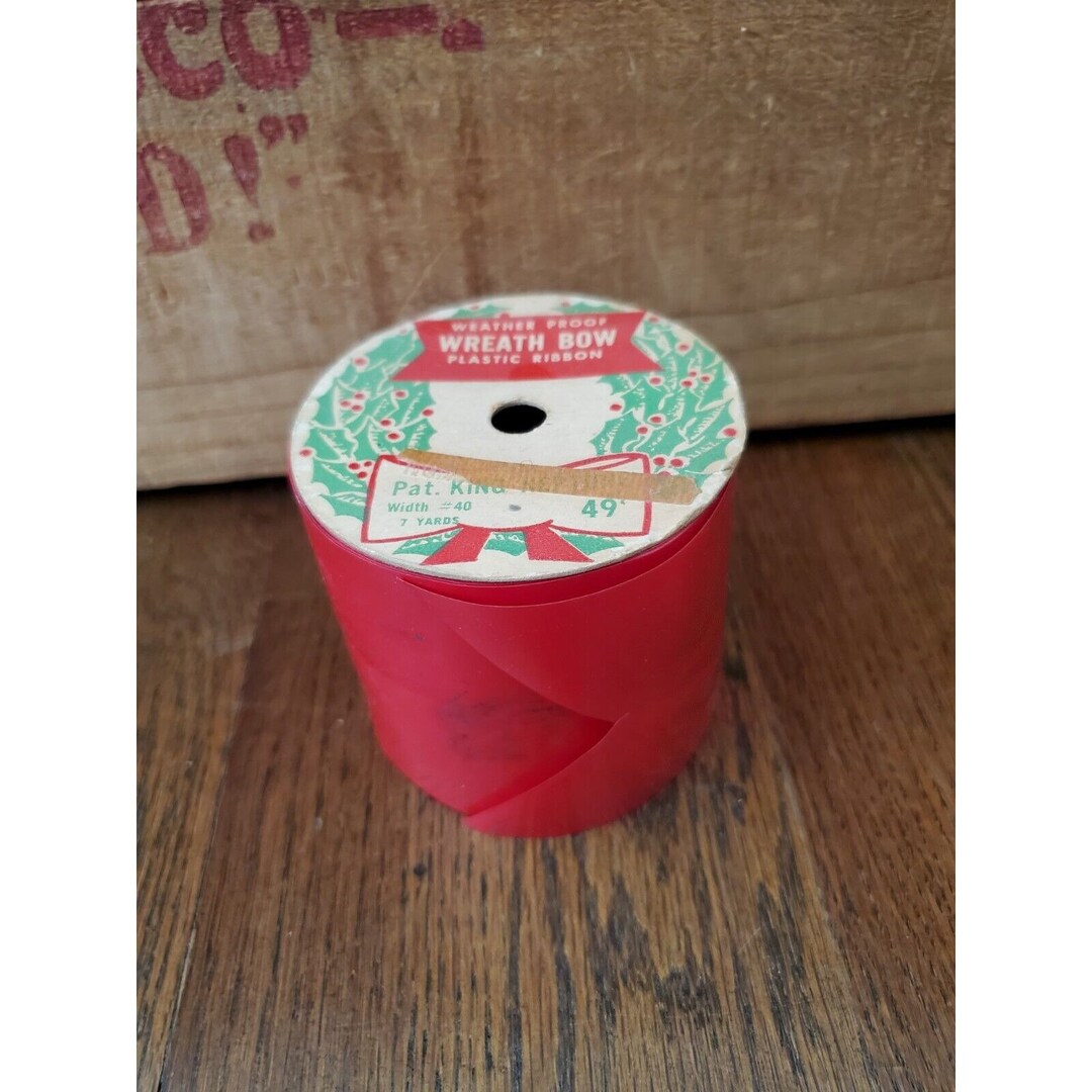 Vtg King Neptune Red Plastic Ribbon Wreath Bow Christmas 7 Yd - Etsy
