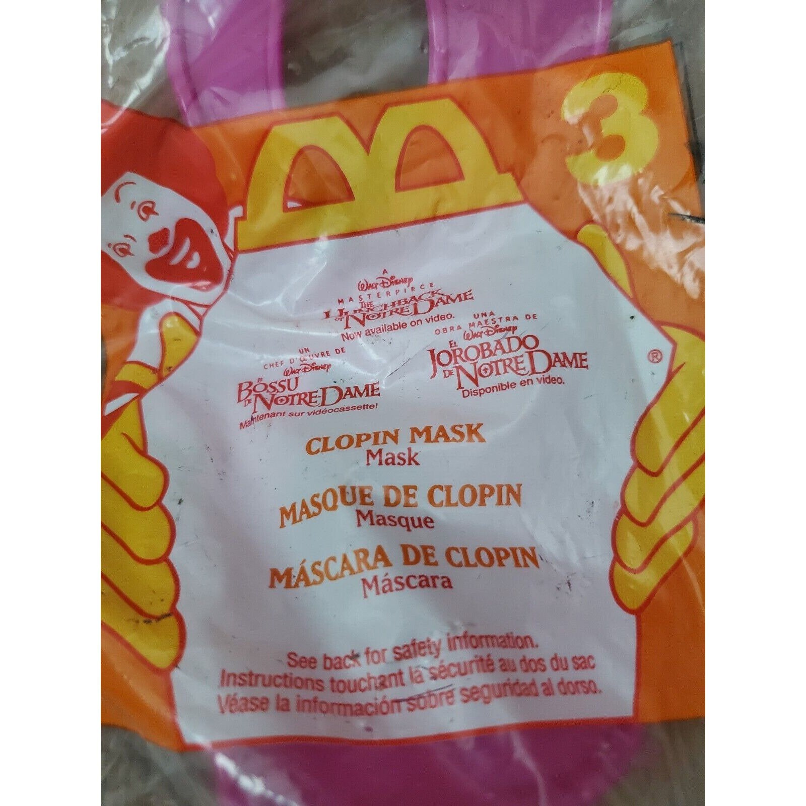 NEW Mcdonalds Hunchback of Notre Dame Clopin Mask #3 Happy Meal Toy ...