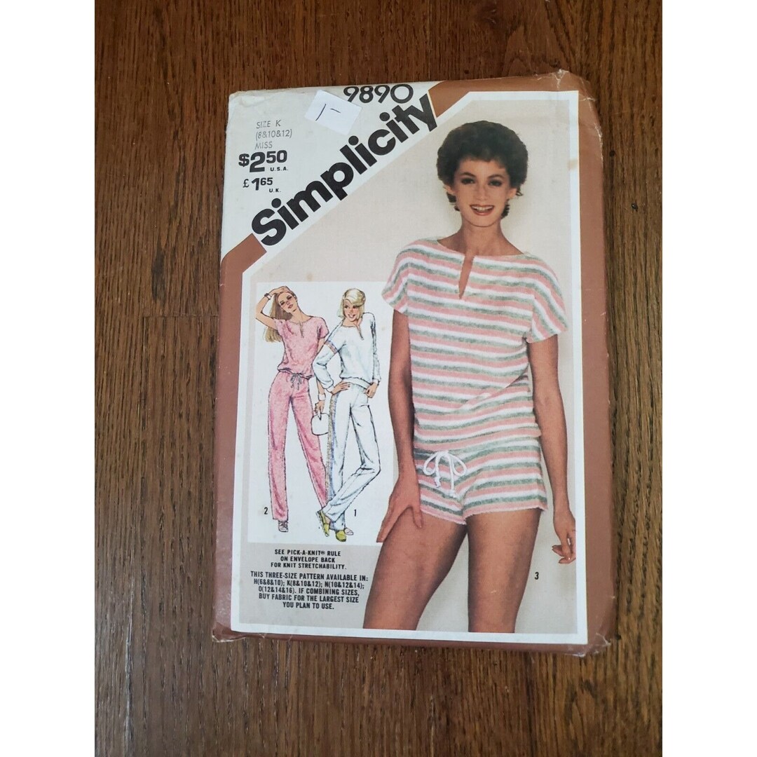 Simplicity 9890 Womans Shirt Shorts Pants Sewing Pattern 8-10-12 Uncut ...