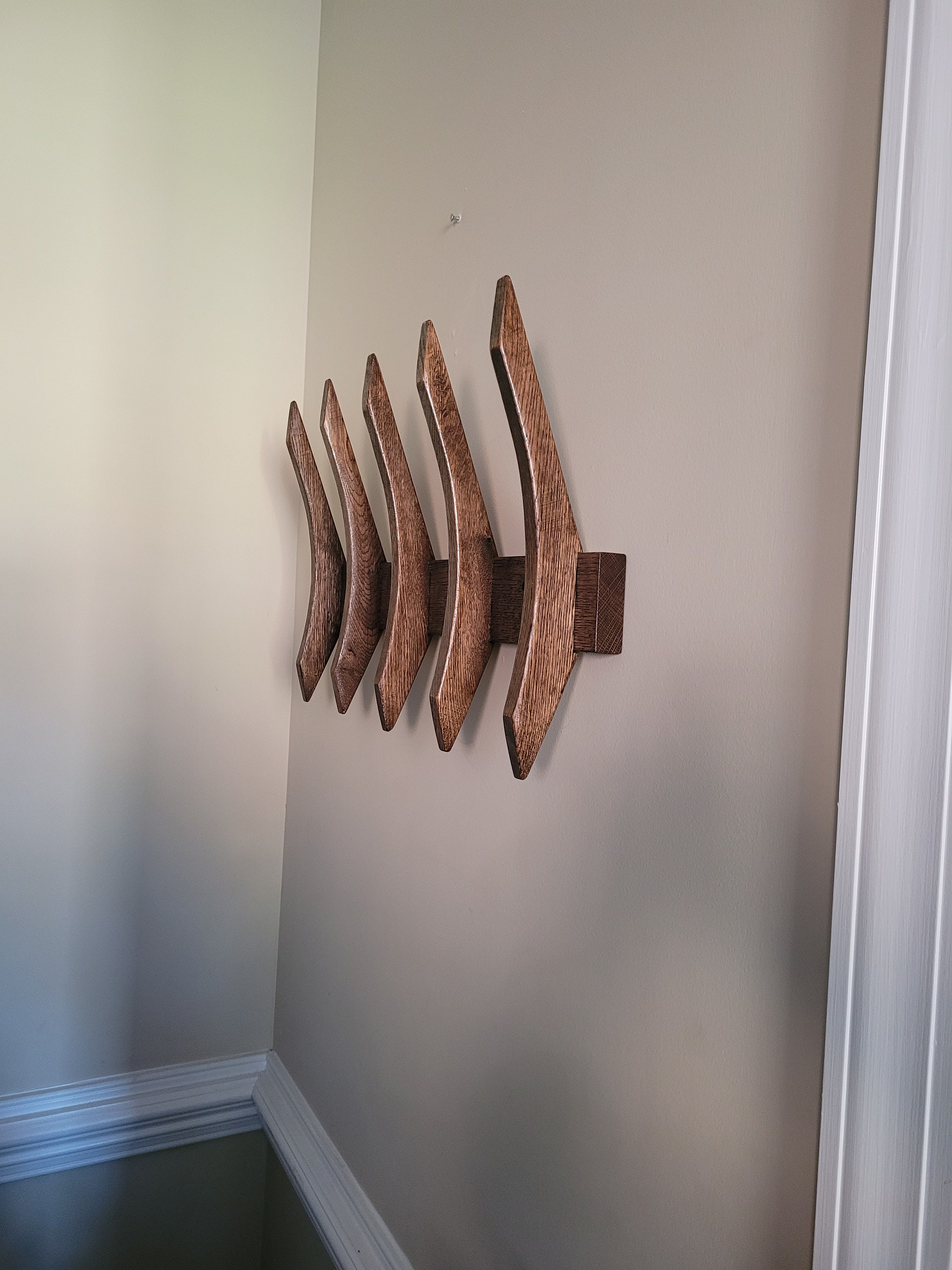Mid Century Modern Oak Coat Rack - Etsy