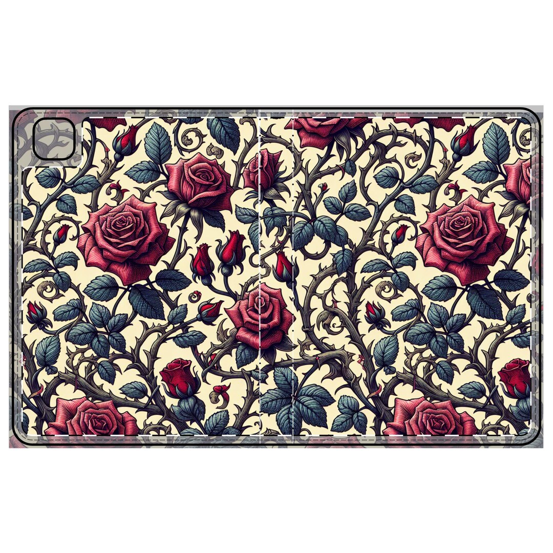 Tablet Folio Case - Roses and Vines, Floral Tablet Cover, Tech ...