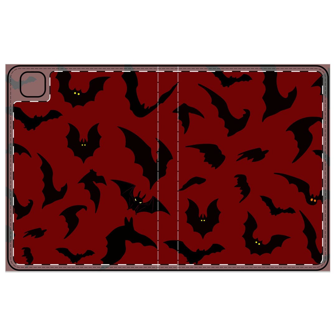 Tablet Folio Case, Red Bats, iPad Pro Cover, Halloween Tablet Sleeve ...