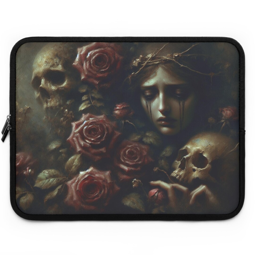 Romantic Death and Mourning Laptop Sleeve, Gothic Laptop Cover, Dark ...