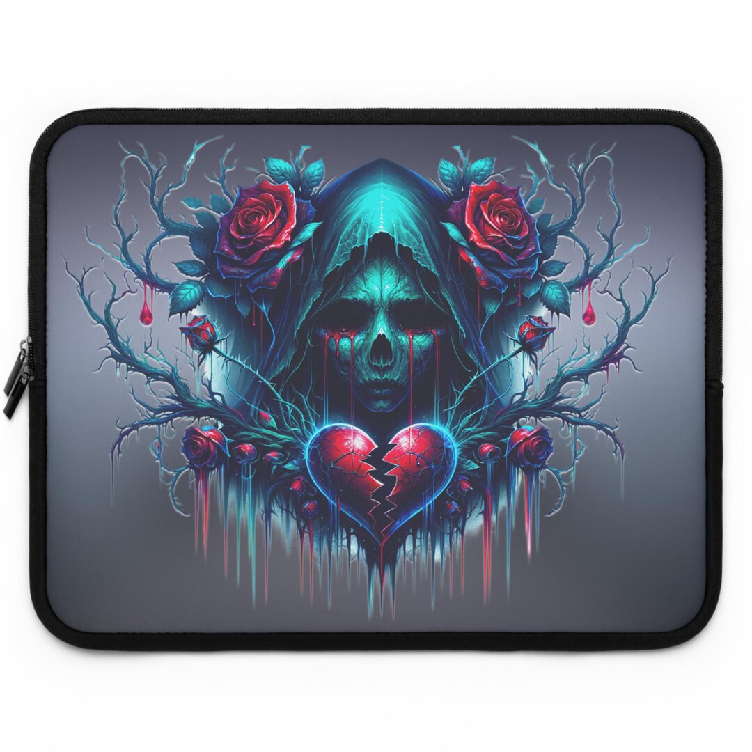 Gothic Laptop Sleeve, Dark Romantic Tech Case, Black Love Gothic Cover ...