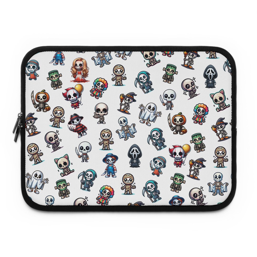 Skeleton Laptop Sleeve, Creepy Gothic Computer Cover for Halloween ...