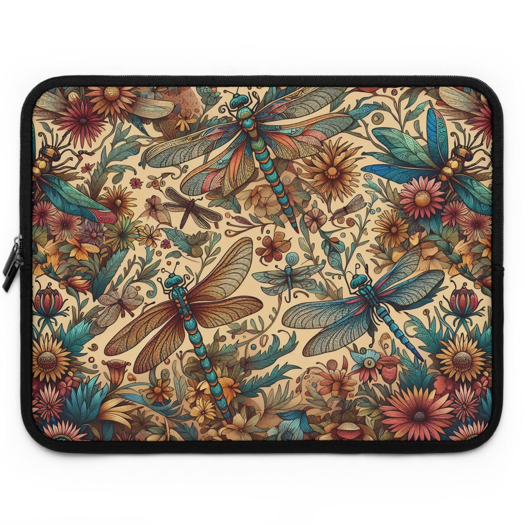 Laptop Sleeve, Majestic Dragonflies Design - Protective Tech Case for ...