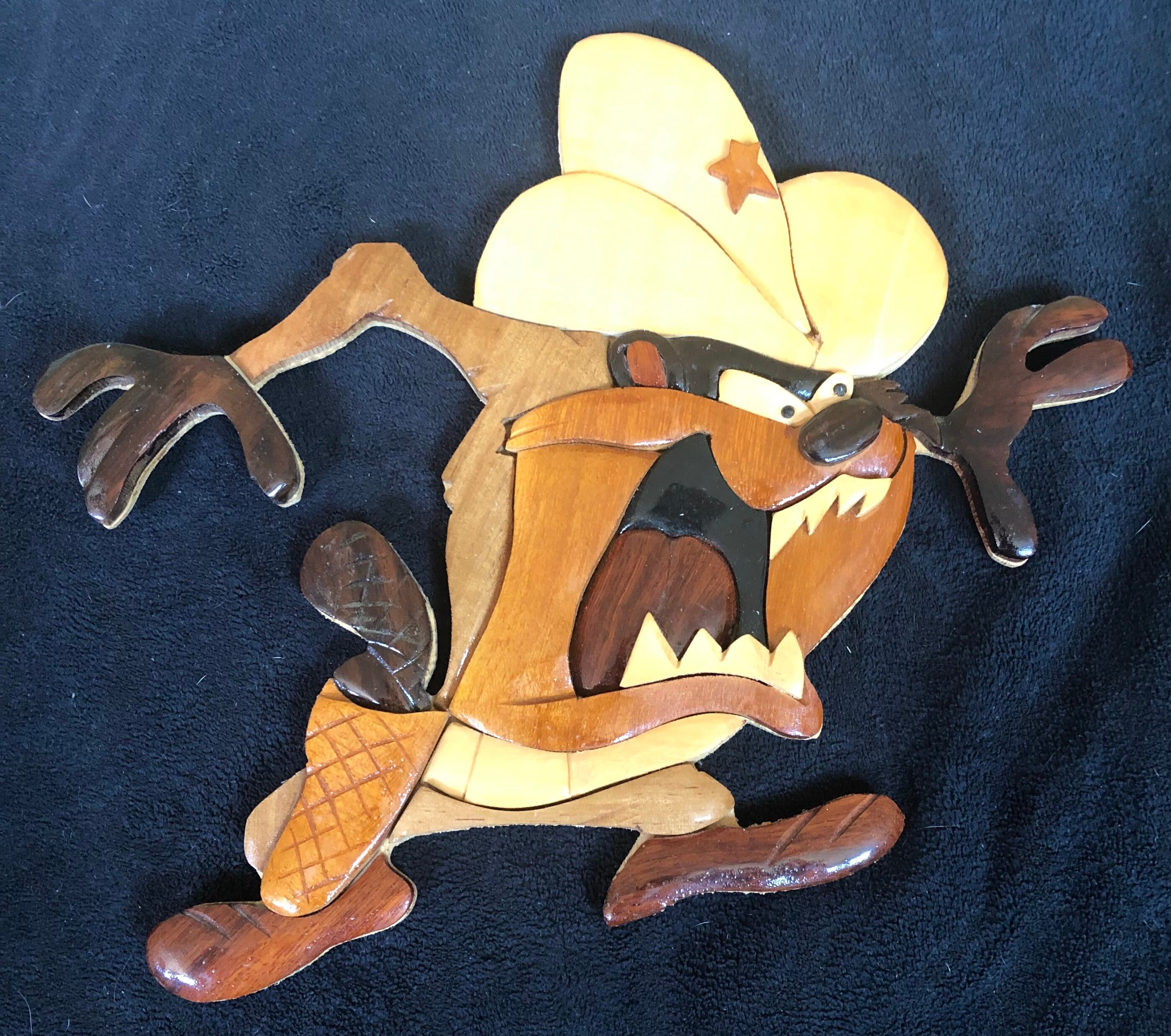 Intarsia Tasmanian Devil Wooden Wall Plaque - Etsy