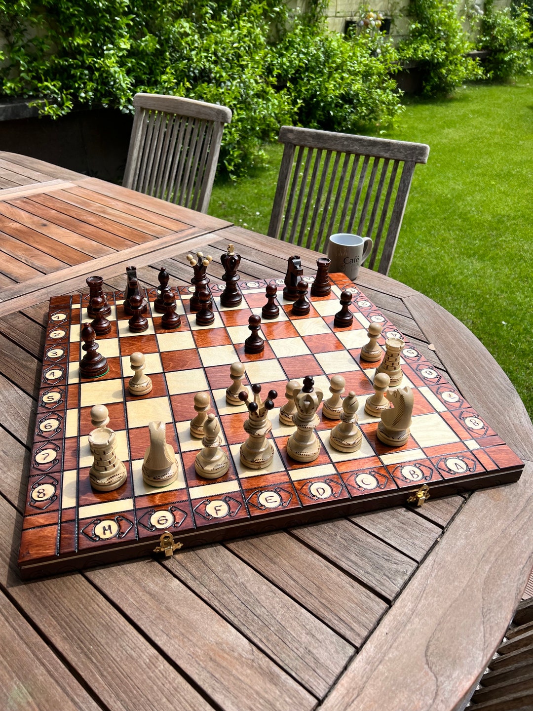 Handmade Ambassador Chess Set Foldable Wood - Etsy