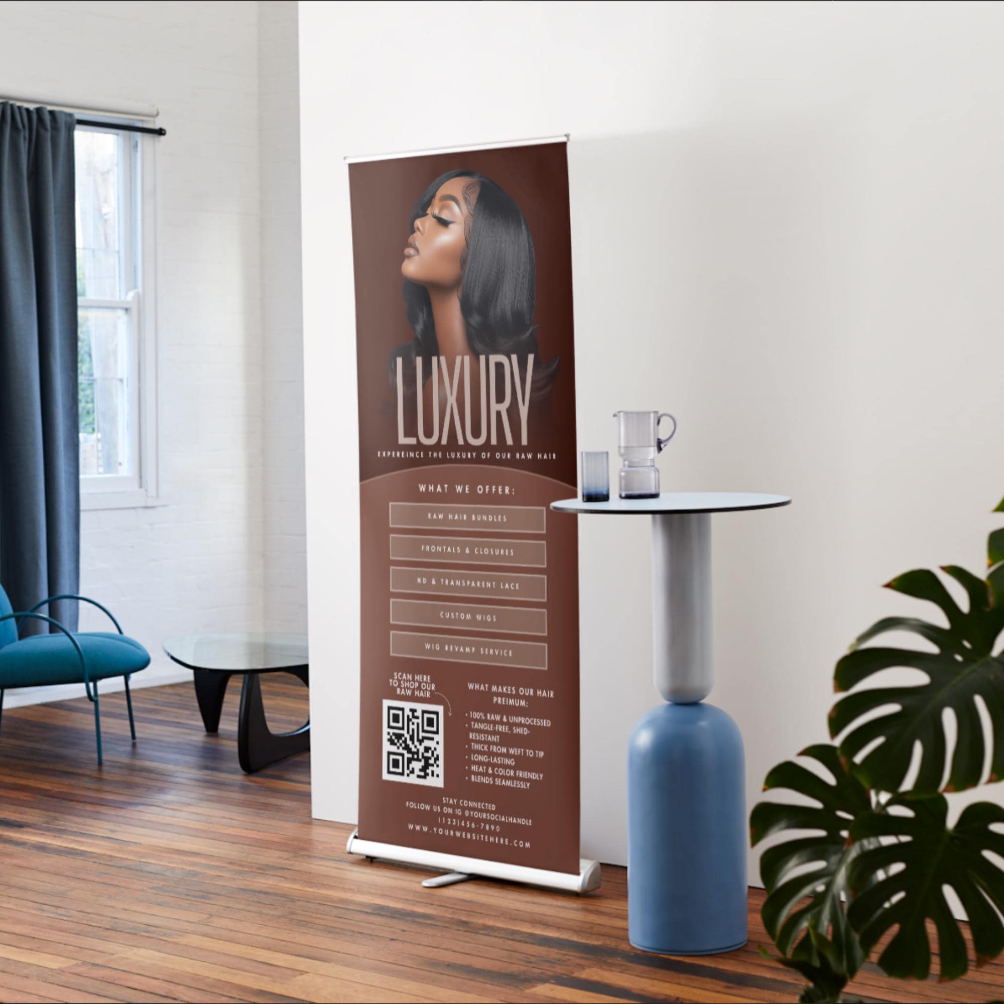 Hair Business Retractable Banner Template: Salon & Pop-up Display ...