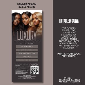 Hair Business Retractable Banner Template: Salon & Pop-up Display ...