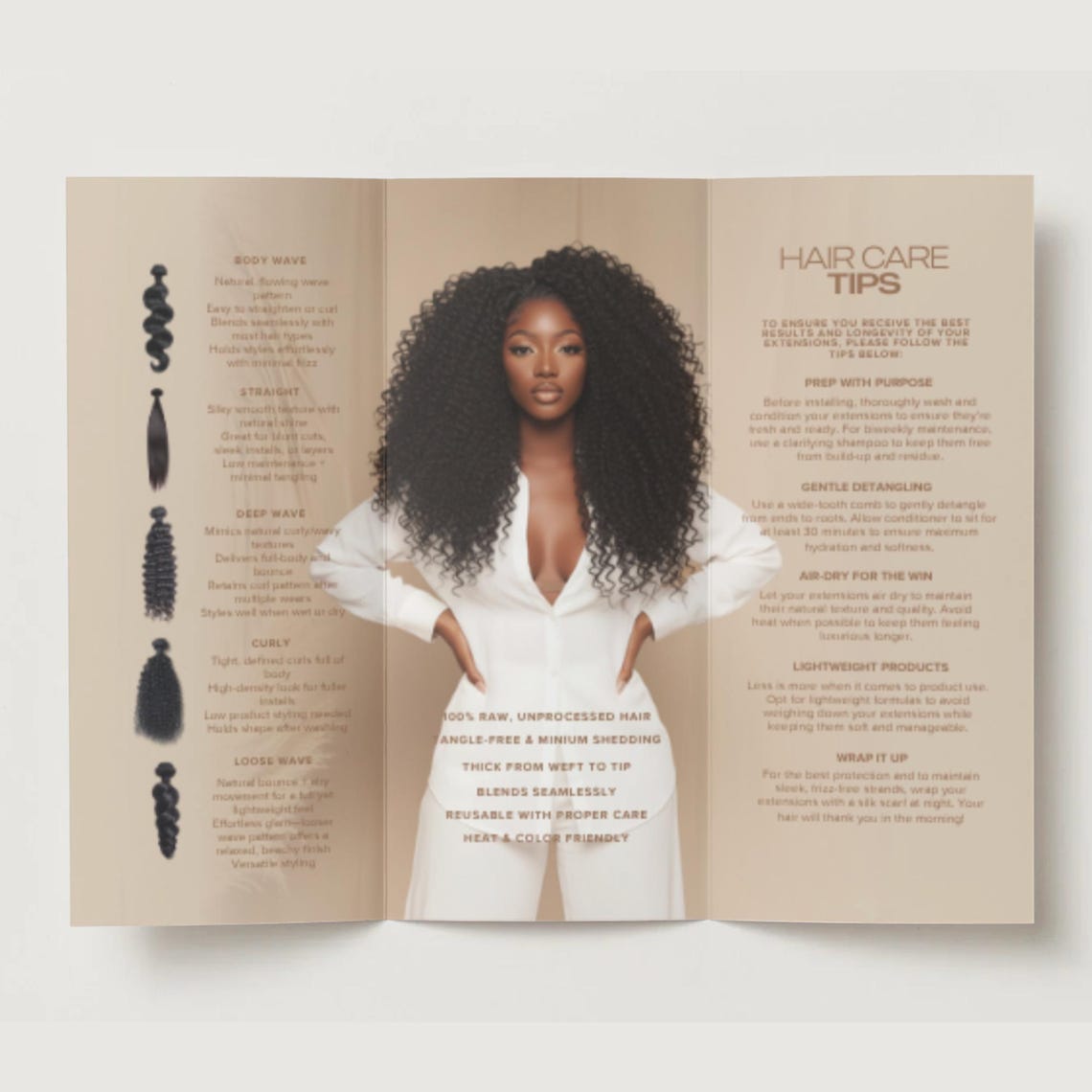 Hair Trifold Brochure Template: Printable Z-fold Flyer (canva Editable ...