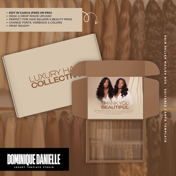 Hair Mailer Box Canva - Etsy UK