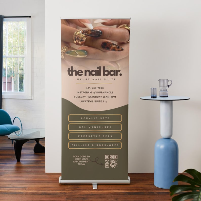 Nail Tech Retractable Banner Template: Salon & Pop-up Display (canva ...