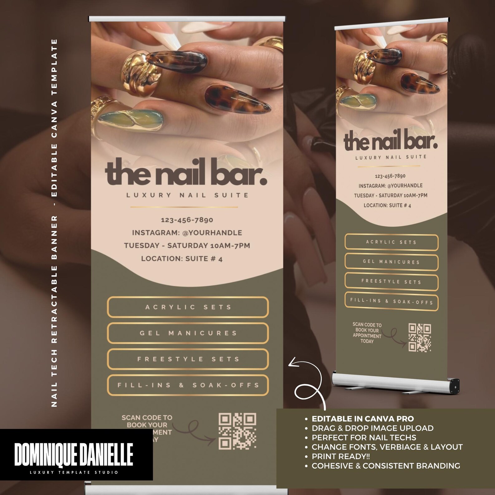 Nail Tech Retractable Banner Template: Salon & Pop-up Display (canva ...