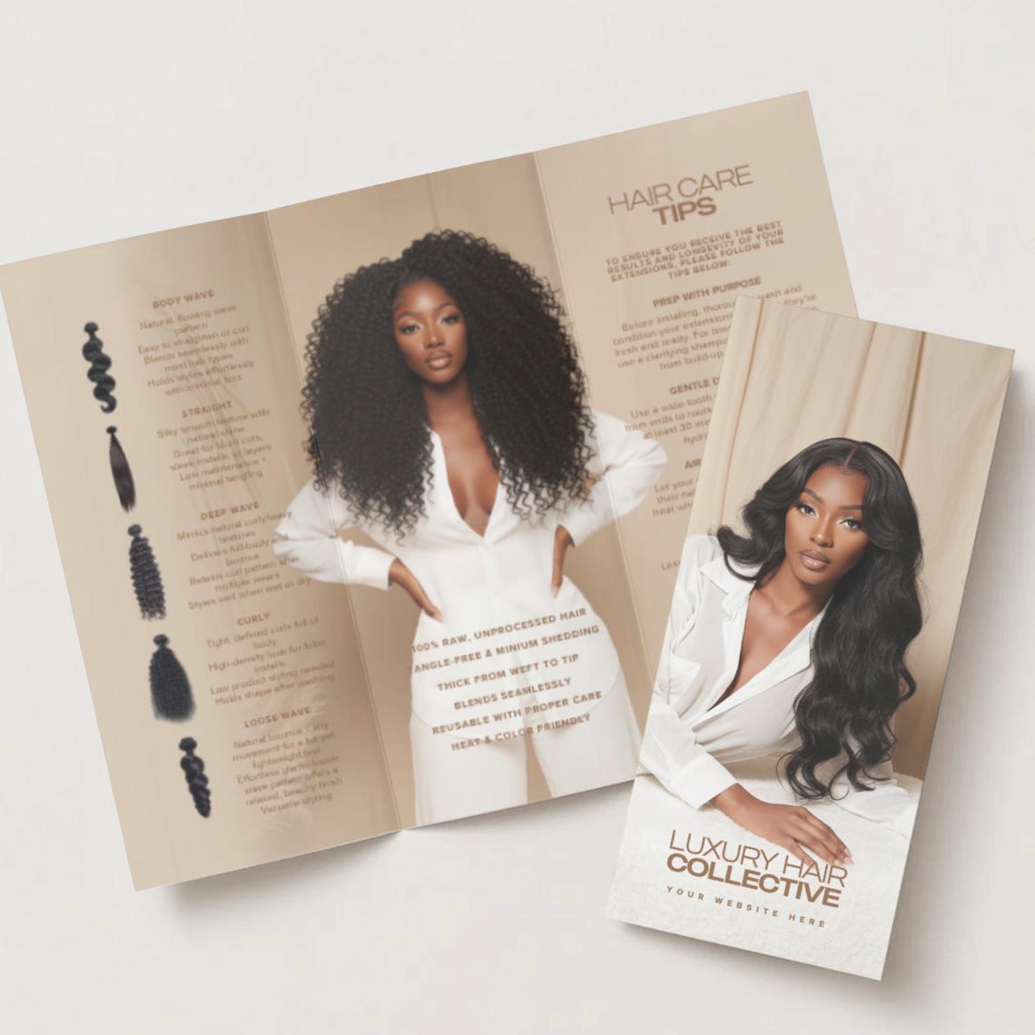 Hair Trifold Brochure Template: Printable Z-fold Flyer (canva Editable ...