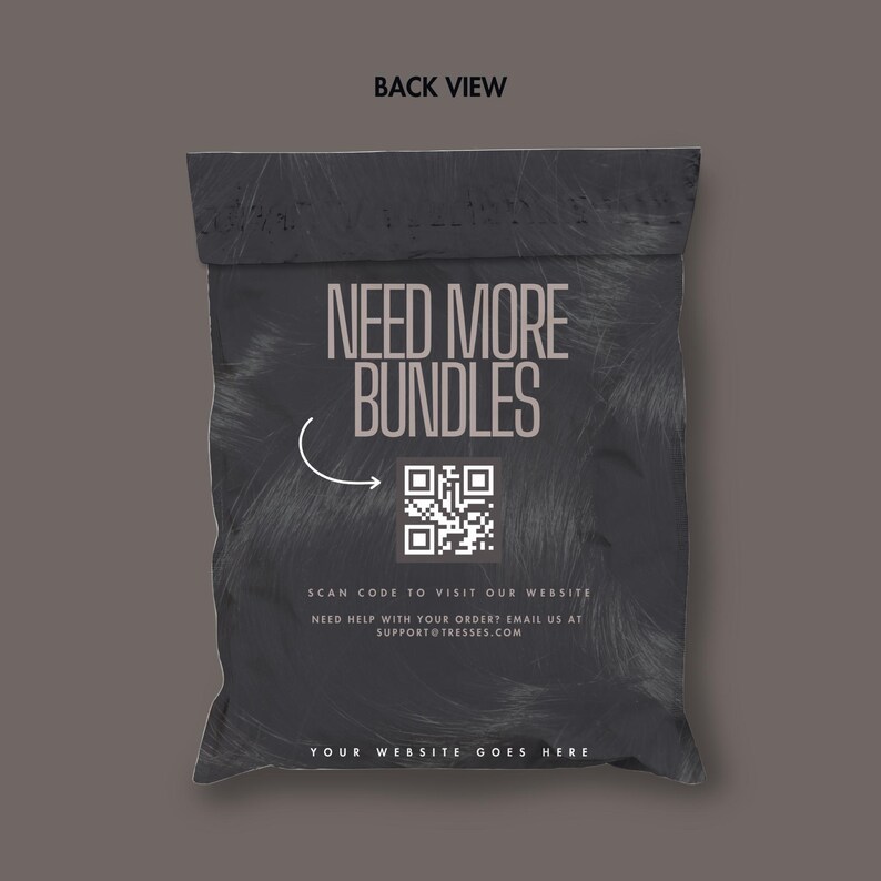 Luxury Hair Bundle Polymailer Template: Editable Packaging Design ...