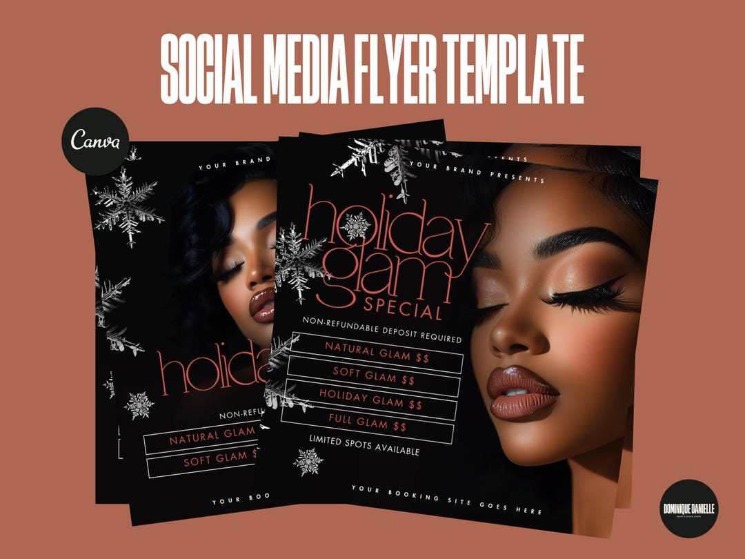 Makeup Artist Flyer, MUA Holiday Flyer, Cosmetics, Beauty Flyer, Canva ...