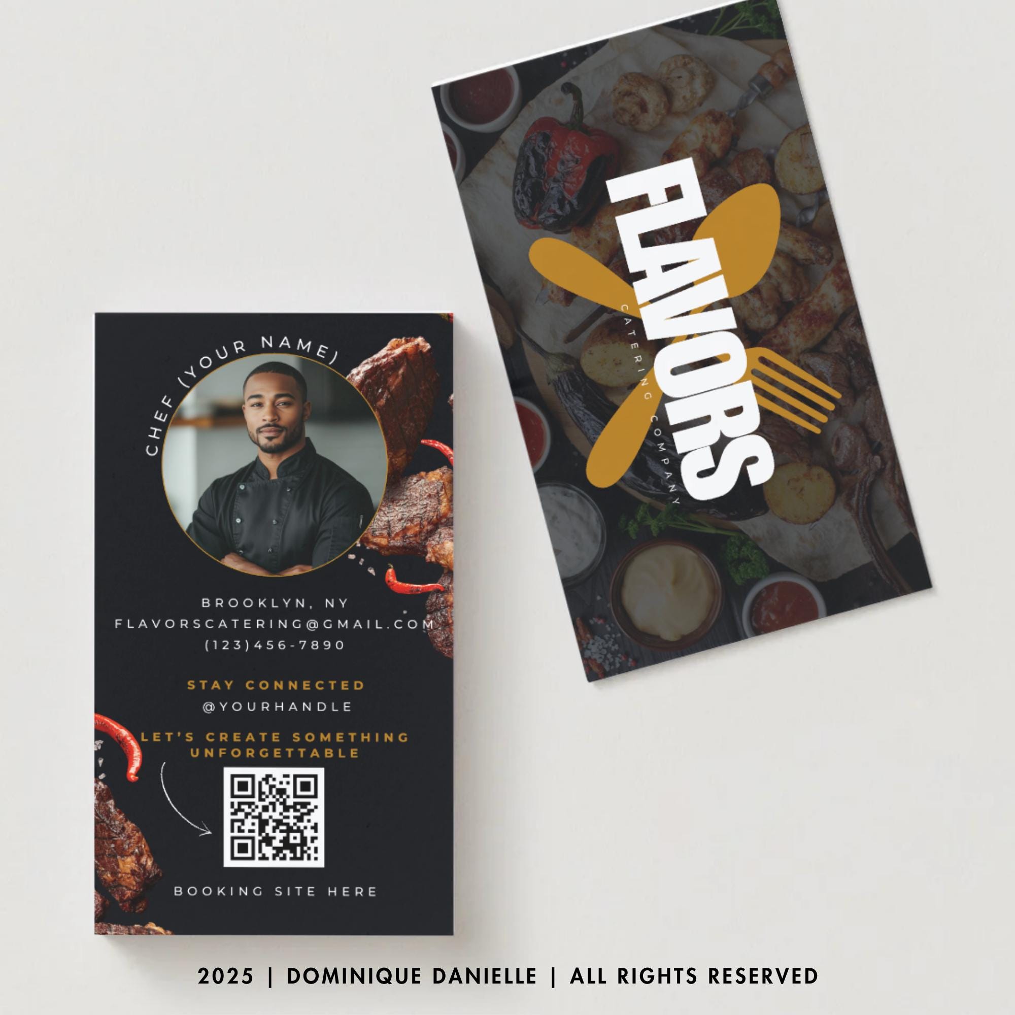 Catering Business Card Template: QR Code Canva Design (2.5x3 In ...