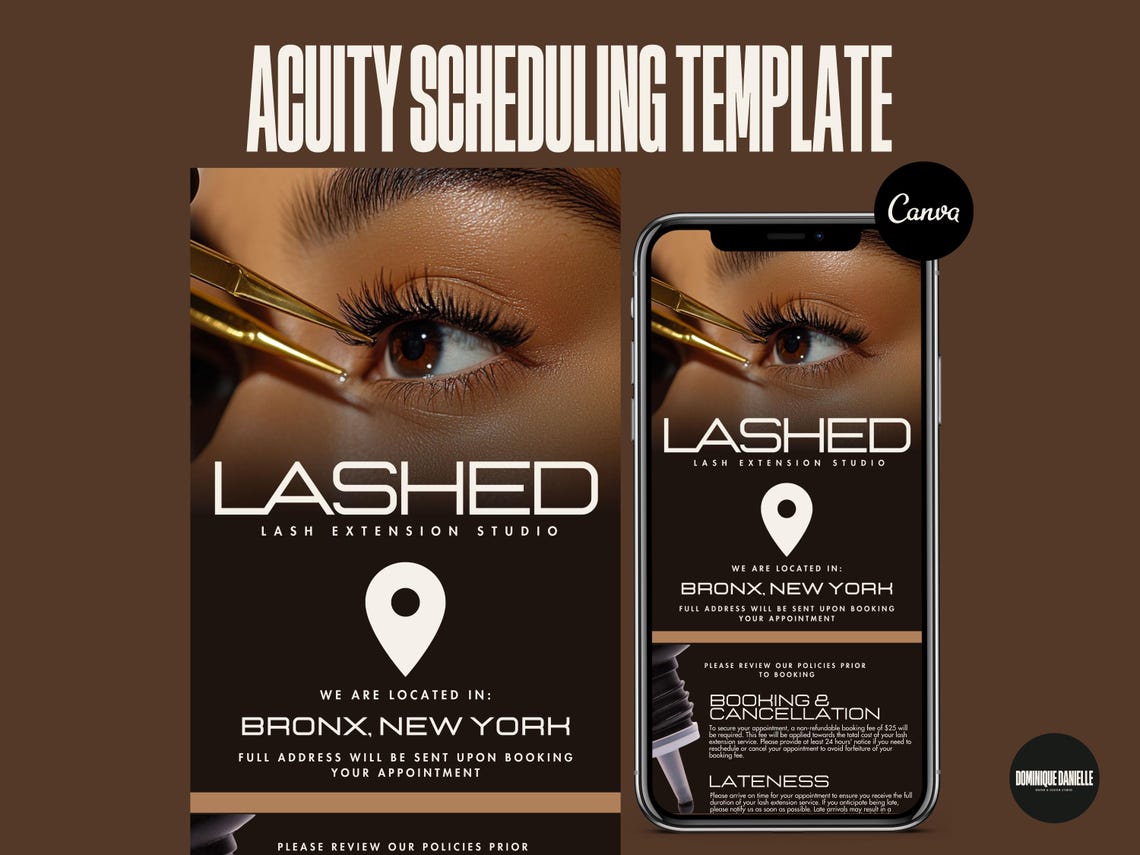 Lash Tech Acuity Template, Lash Booking Site, Luxury Lash Appointment ...
