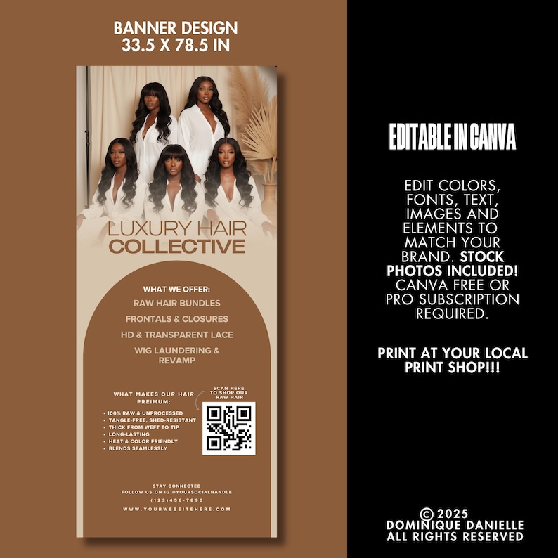 Hair Business Retractable Banner Template: Salon & Pop-up Display ...