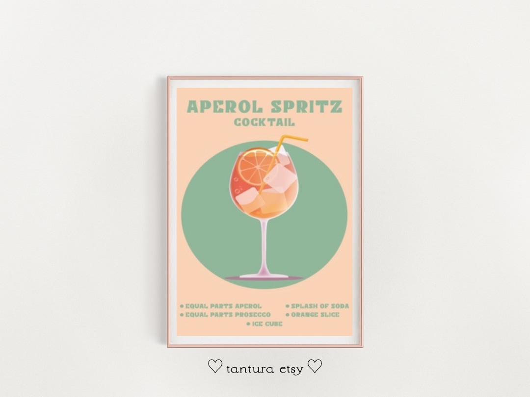 Aperol Spritz. Pop Art Print. Bar Cart Poster. Vintage Print. Modern ...