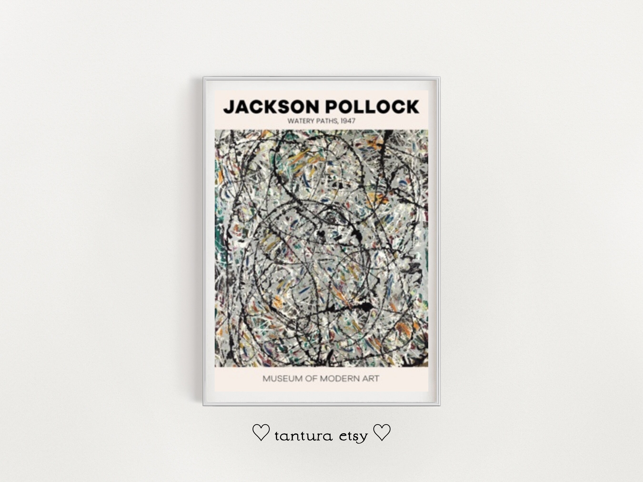 Jackson Pollock Watery Path. Aesthetic Print. Trendy Poster. Vintage ...